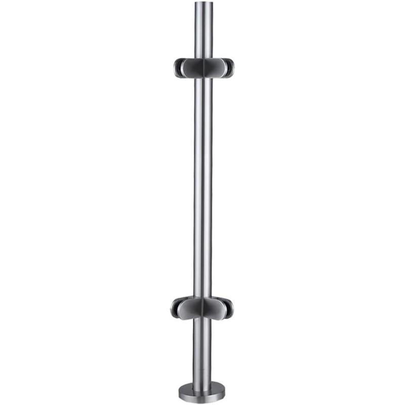 42.4mm glass balustrade black round posts